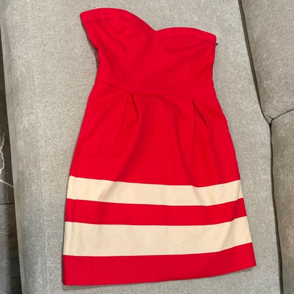 Zara TRF | Dresses | Zara Trf Strapless Red And Cream Dress | Poshmark
